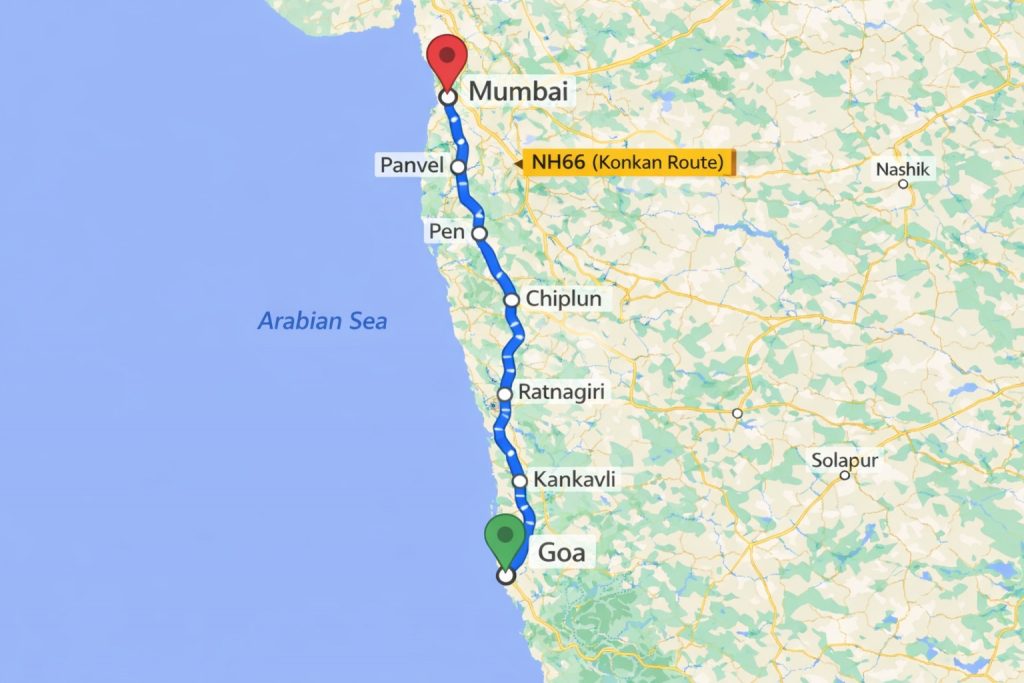 Mumbai to Goa Road Trip: Best Route, Distance, Time & Tips